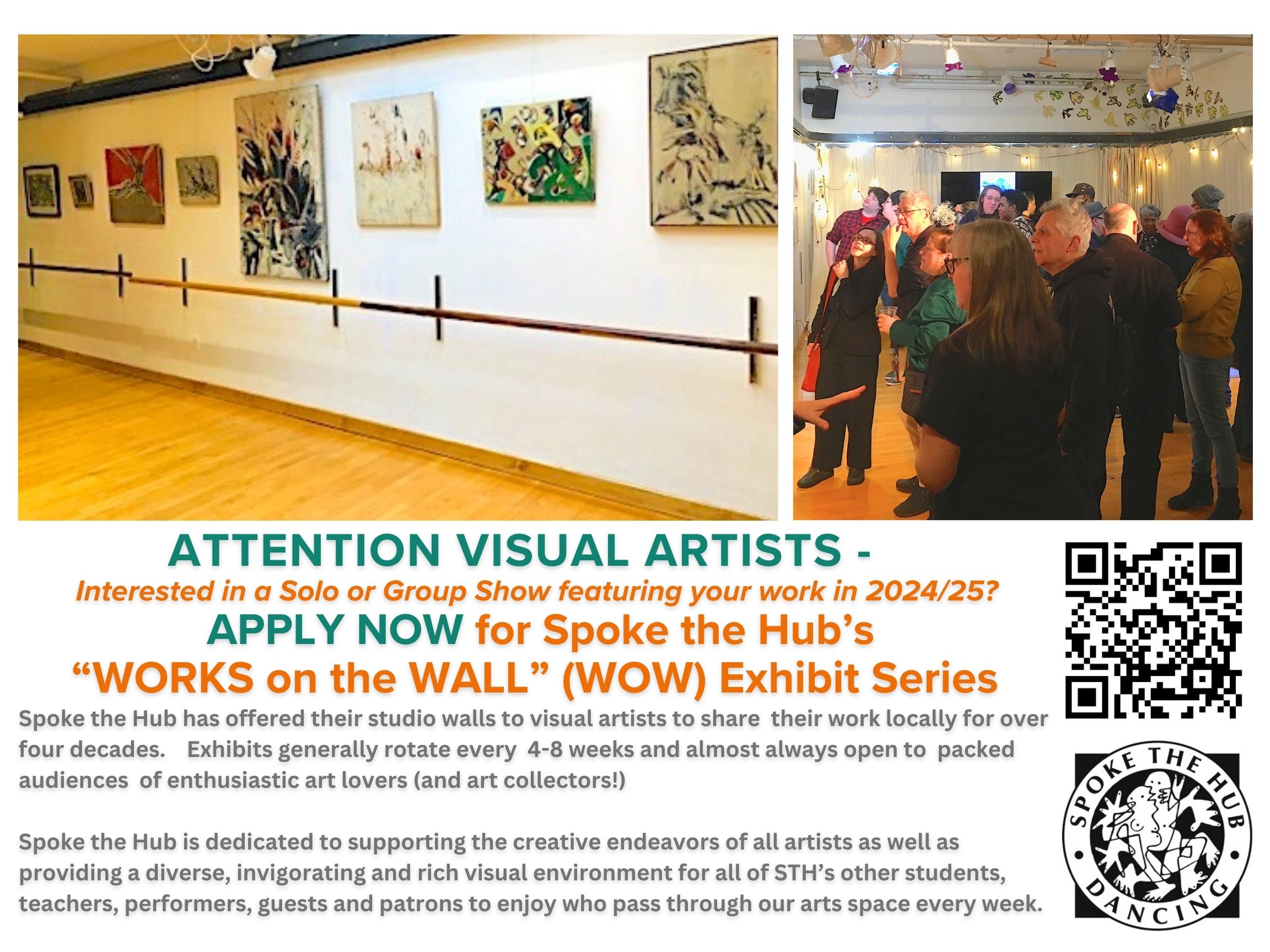 Apply Now To Exhibit Your Art in 2024-25 WOW Exhibit Series - Spoke the Hub Dancing